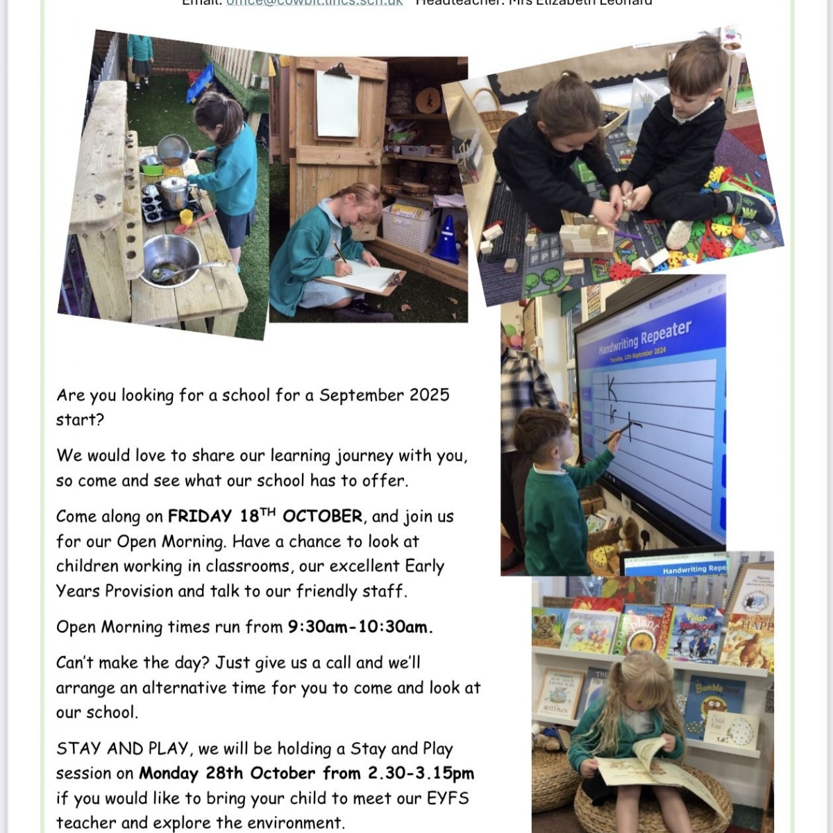 Cowbit St Mary's Church of England Academy - New Intake open morning